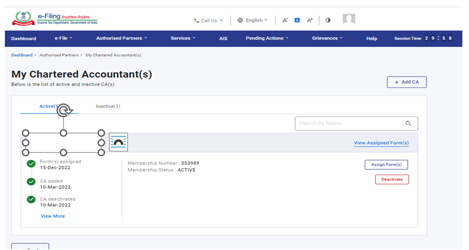 My CA User Manual | Income Tax Department