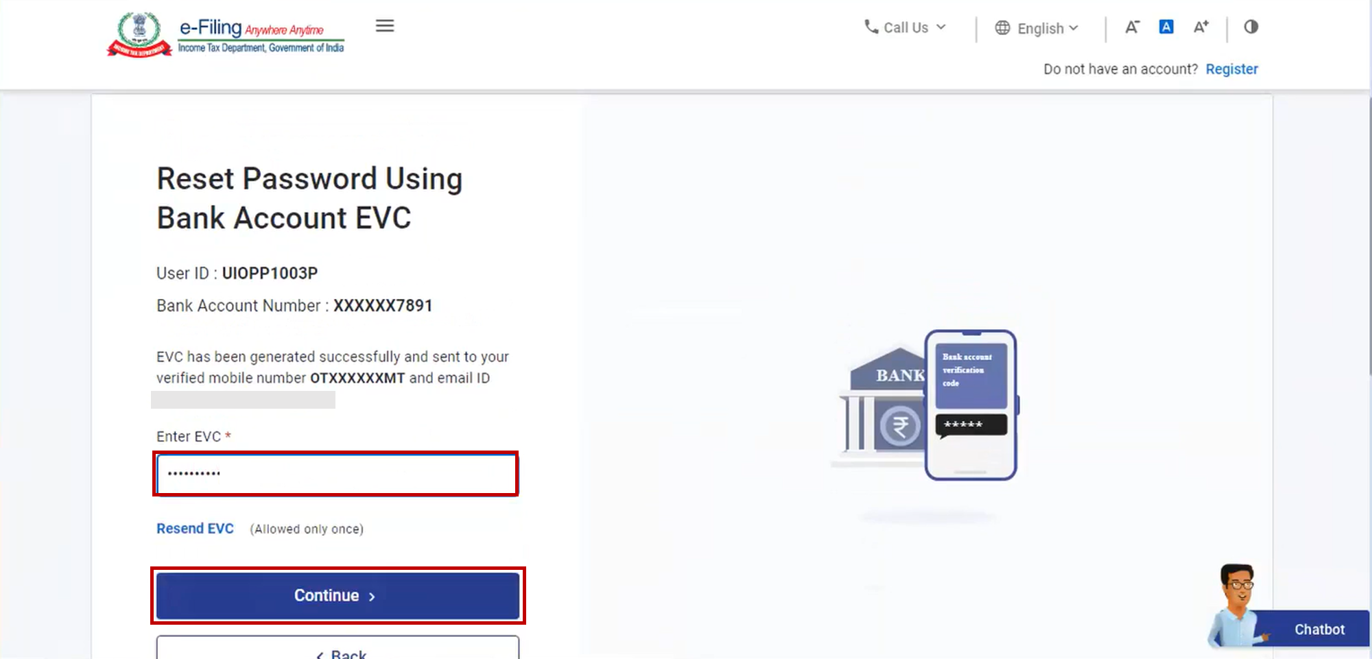 Reset Your Password User Manual | Income Tax Department