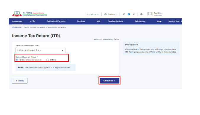 File ITR-2 Online User Manual | Income Tax Department
