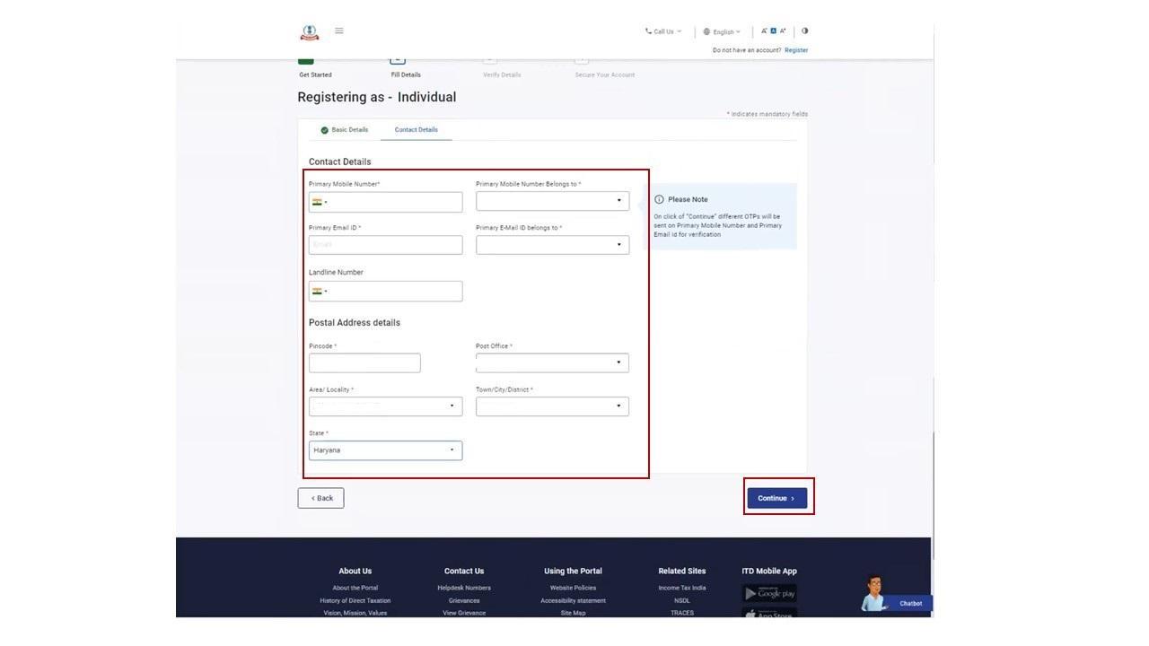 Register for e-Filing (Taxpayer) User Manual | Income Tax Department