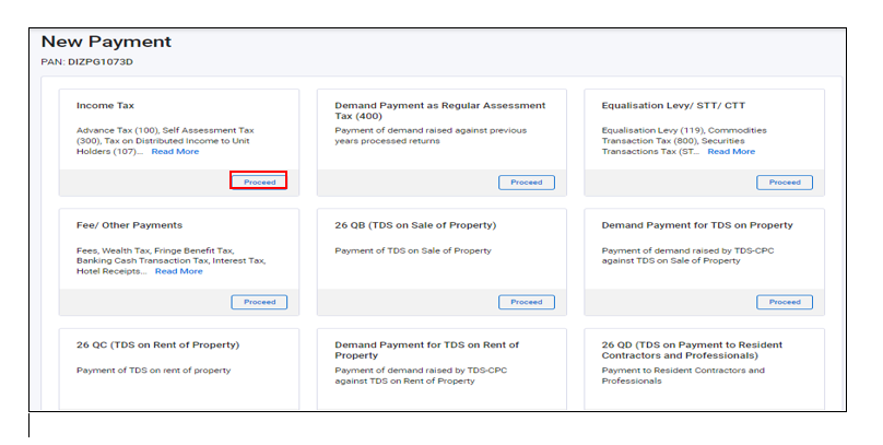 Tax payment over the Counter User Manual | Income Tax Department