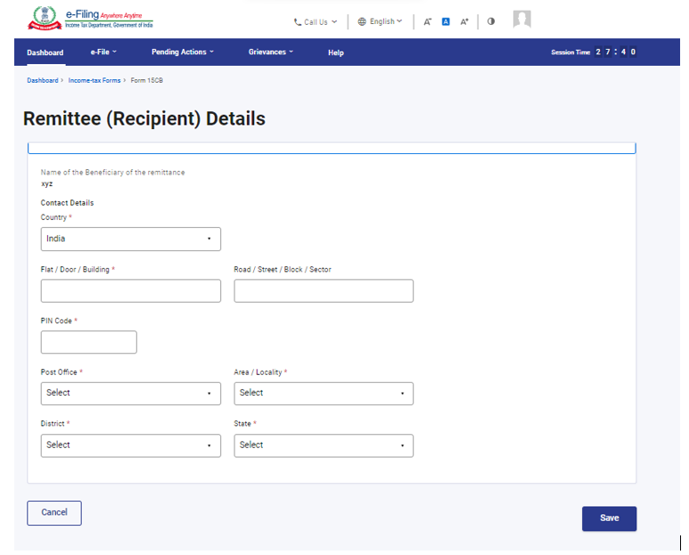 Form15CB User Manual | Income Tax Department