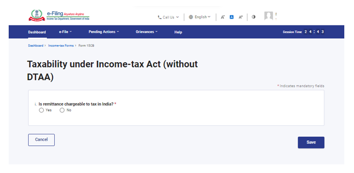 Form15CB User Manual | Income Tax Department