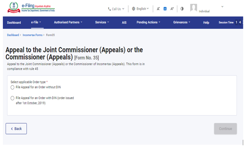 Form 35 User Manual | Income Tax Department