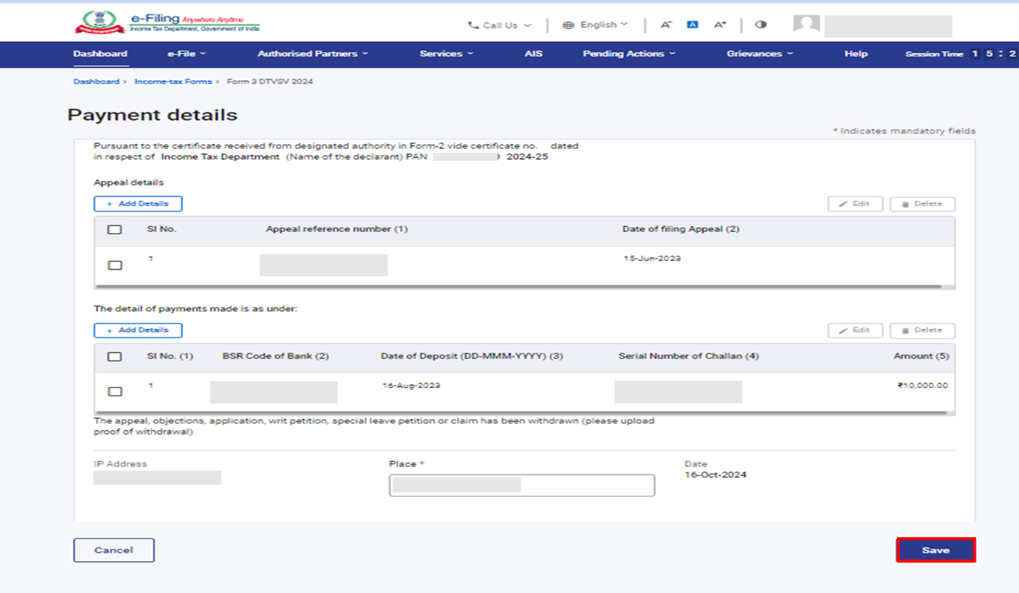 DTVSV- 2024 _Form 3 User Manual | Income Tax Department