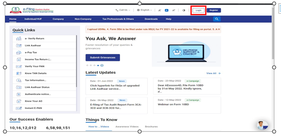 Login User Manual | Income Tax Department