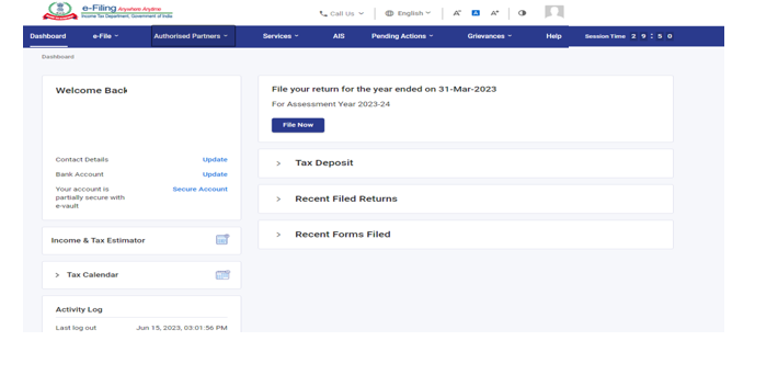 Login User Manual | Income Tax Department