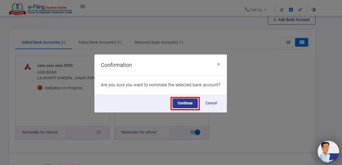 My Bank Account User Manual | Income Tax Department