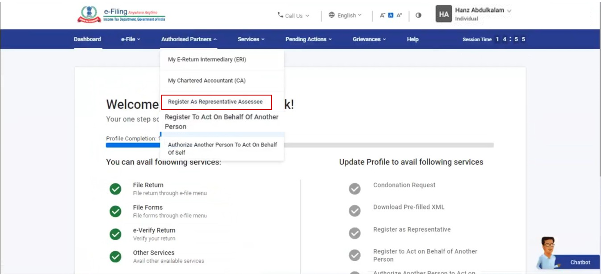 Authorize / Register as Representative User Manual | Income Tax Department