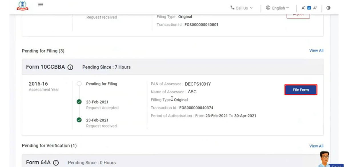 Dashboard and Worklist (CA) User Manual | Income Tax Department