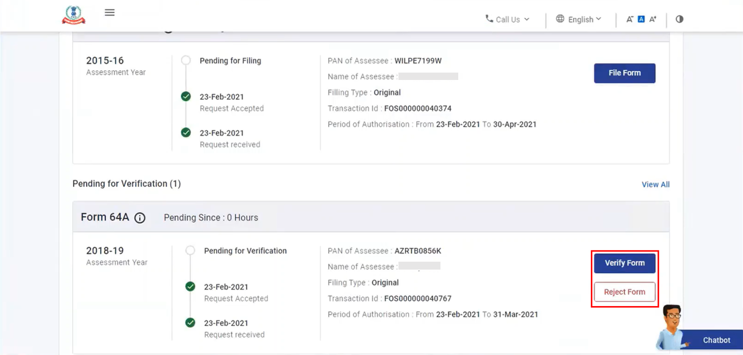Dashboard and Worklist (CA) User Manual | Income Tax Department
