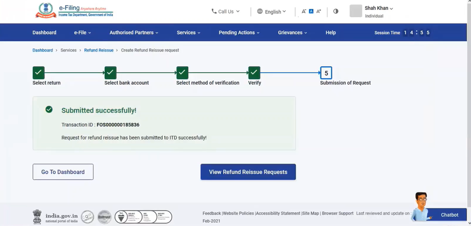 Raise Service Request User Manual | Income Tax Department