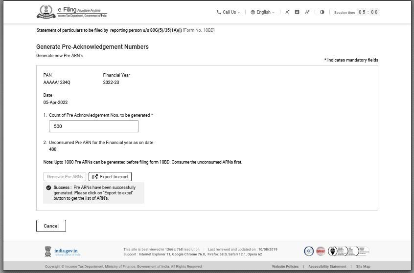 Form 10BD-BE User Manual | Income Tax Department