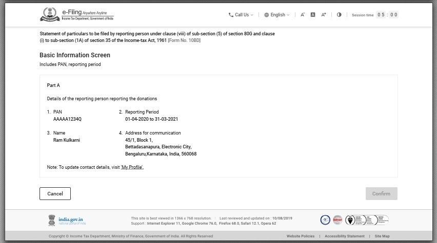 Form 10BD-BE User Manual | Income Tax Department