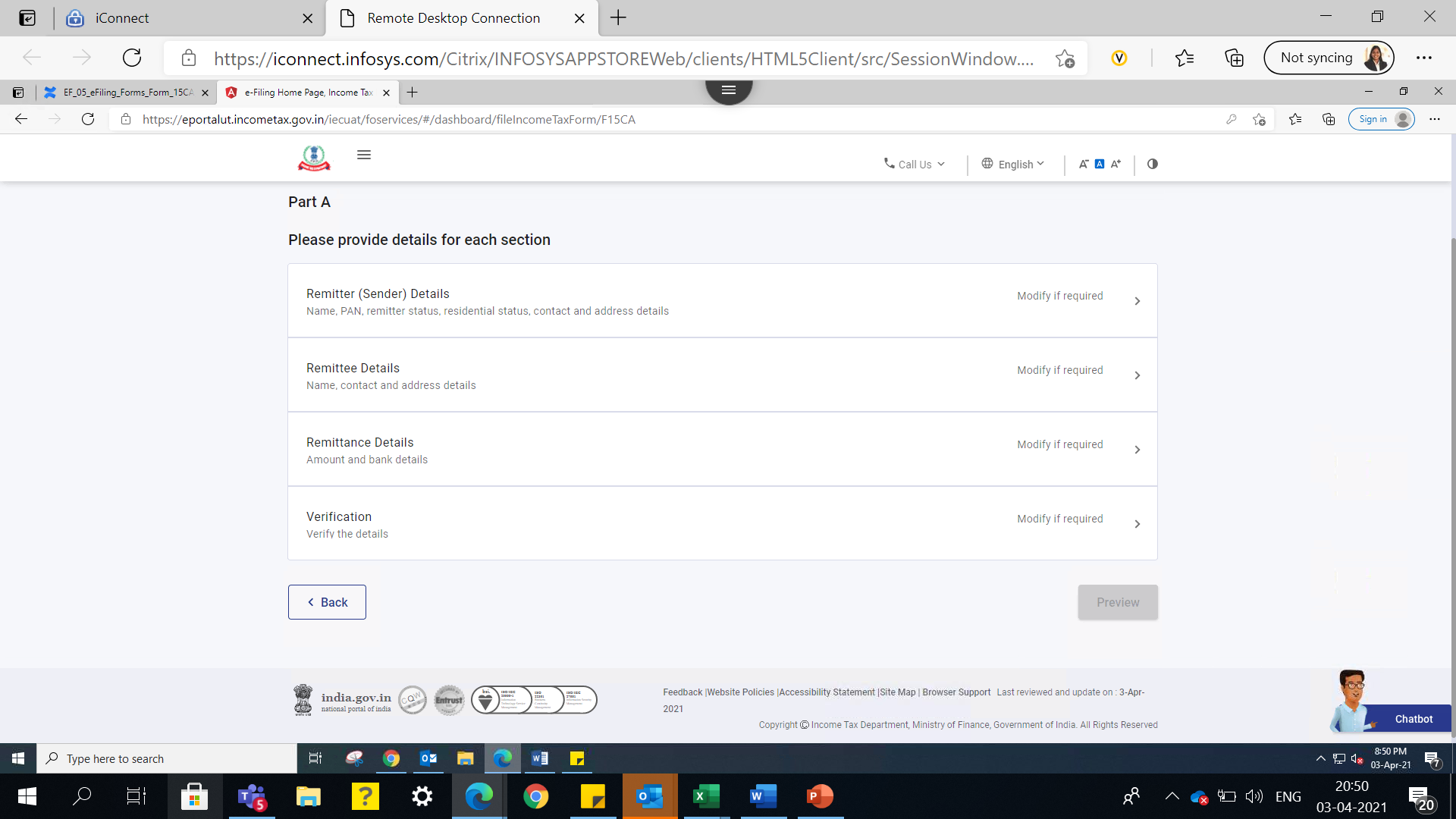 Form15CA UM | Income Tax Department
