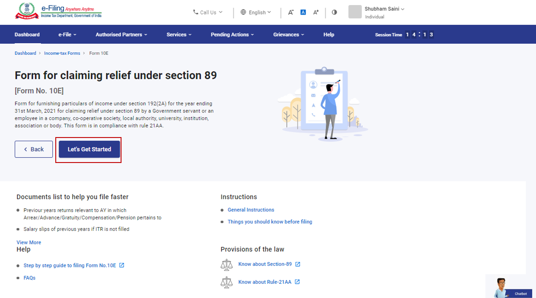 Form 10E User Manual | Income Tax Department