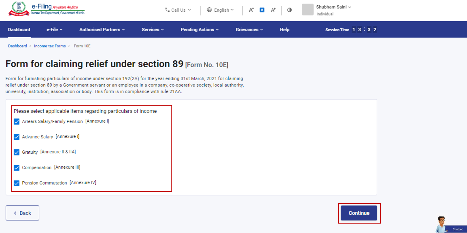 Form 10E User Manual | Income Tax Department