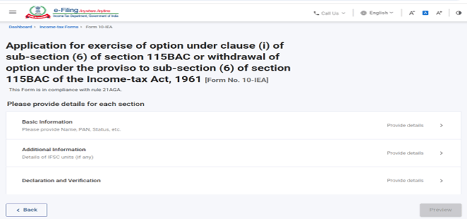 Form 10-IEA - User Manual & FAQs | Income Tax Department