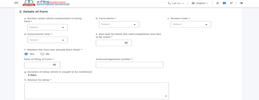 Condonation request for Form 10A u/s 12A User Manual | Income Tax ...