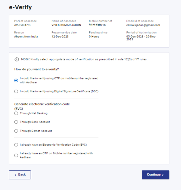 Add Authorised Signatory -User Manual | Income Tax Department