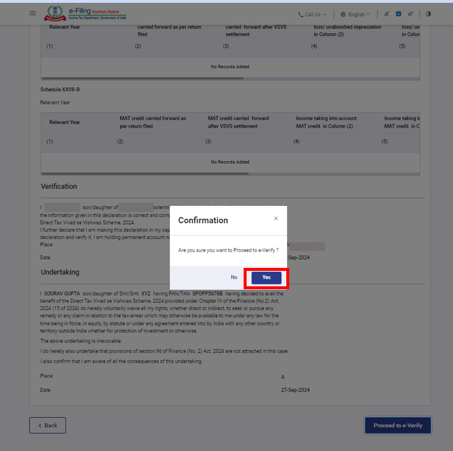 Form 1 - DTVsV - User Manual | Income Tax Department