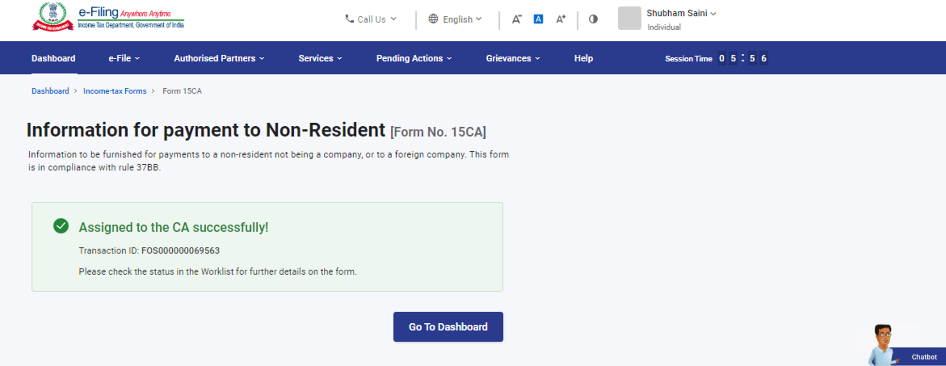 Form 15 CA User Manual | Income Tax Department
