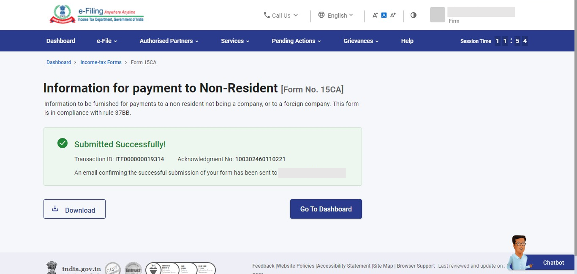 Form 15 CA User Manual | Income Tax Department