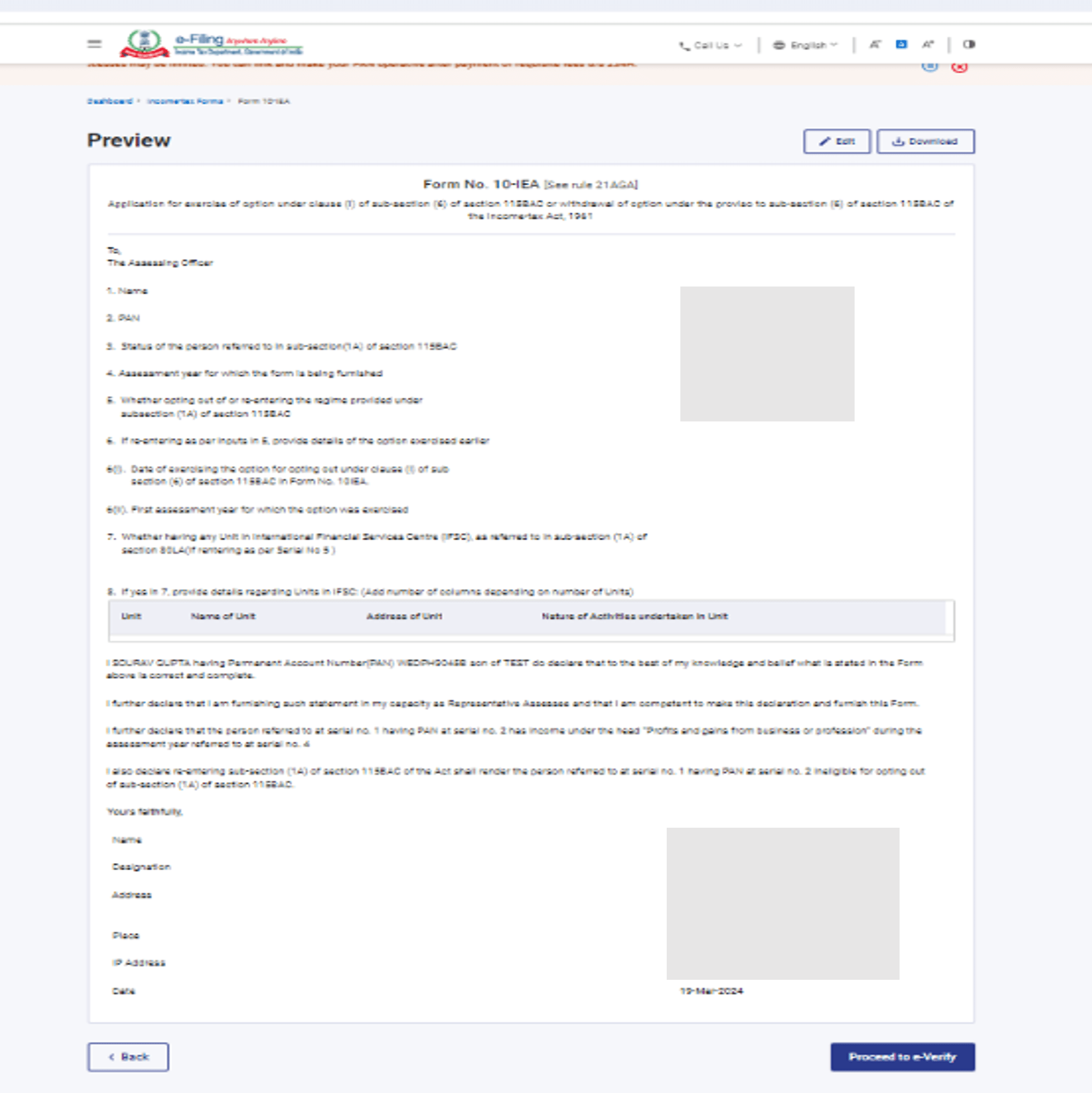 Form 10-IEA - User Manual & FAQs | Income Tax Department