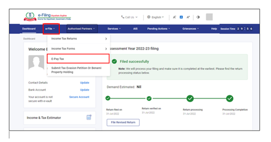 Tax payment through Payment Gateway User Manual | Income Tax Department