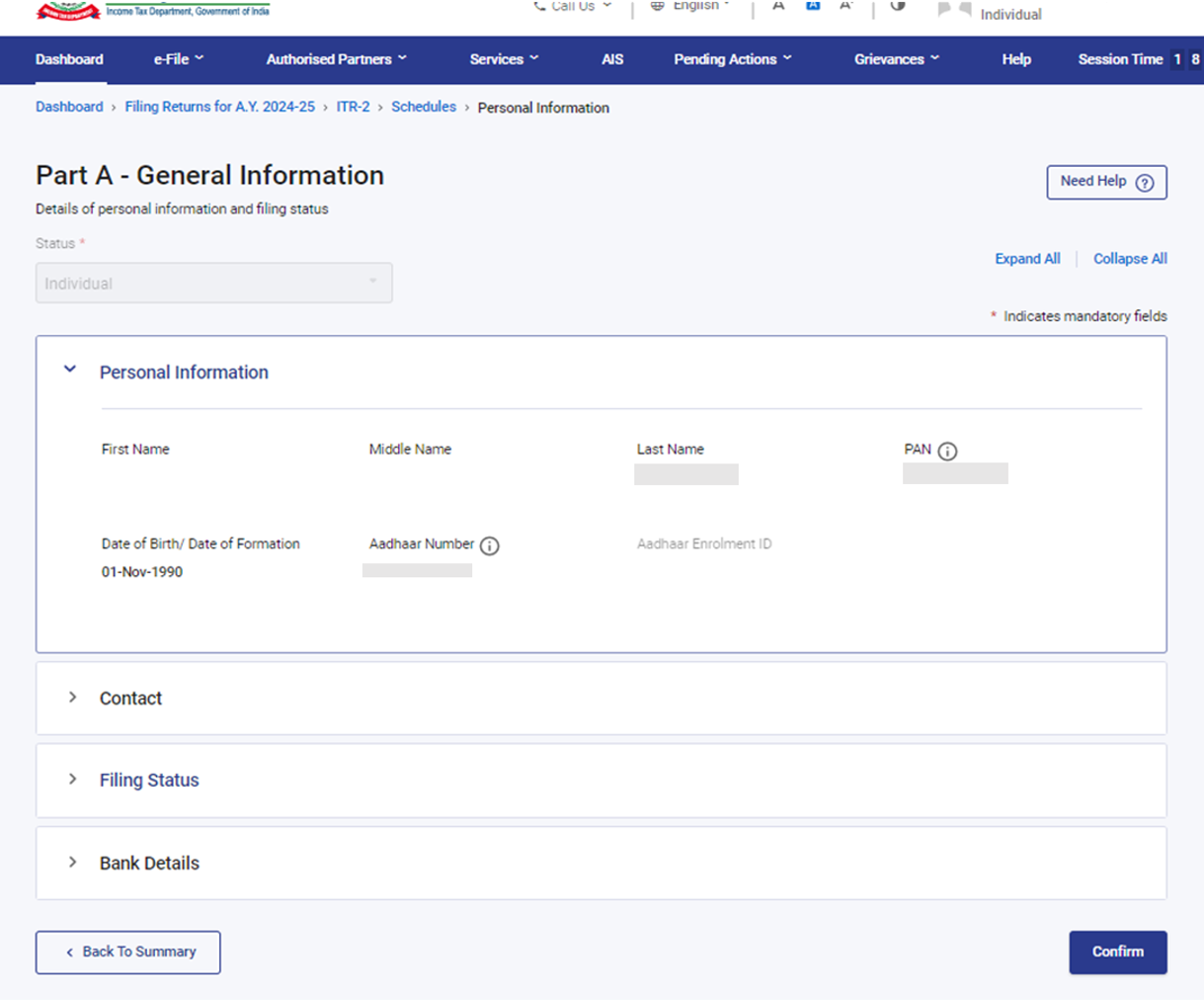 File ITR-2 Online User Manual | Income Tax Department