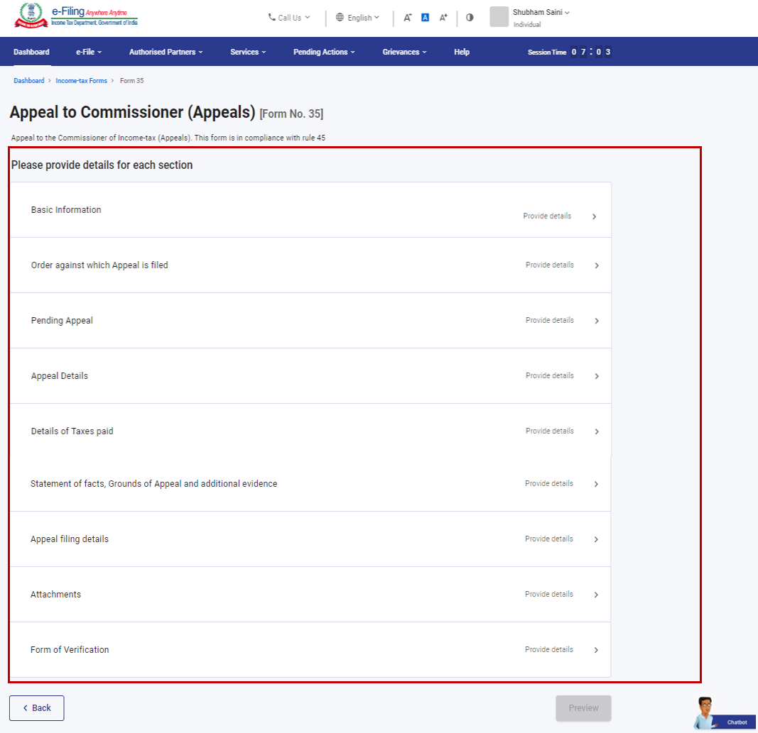 Form 35 User Manual | Income Tax Department