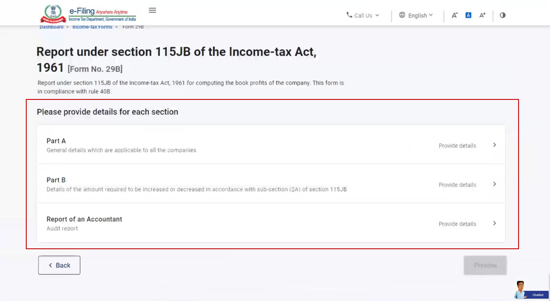 Form 29B User Manual | Income Tax Department
