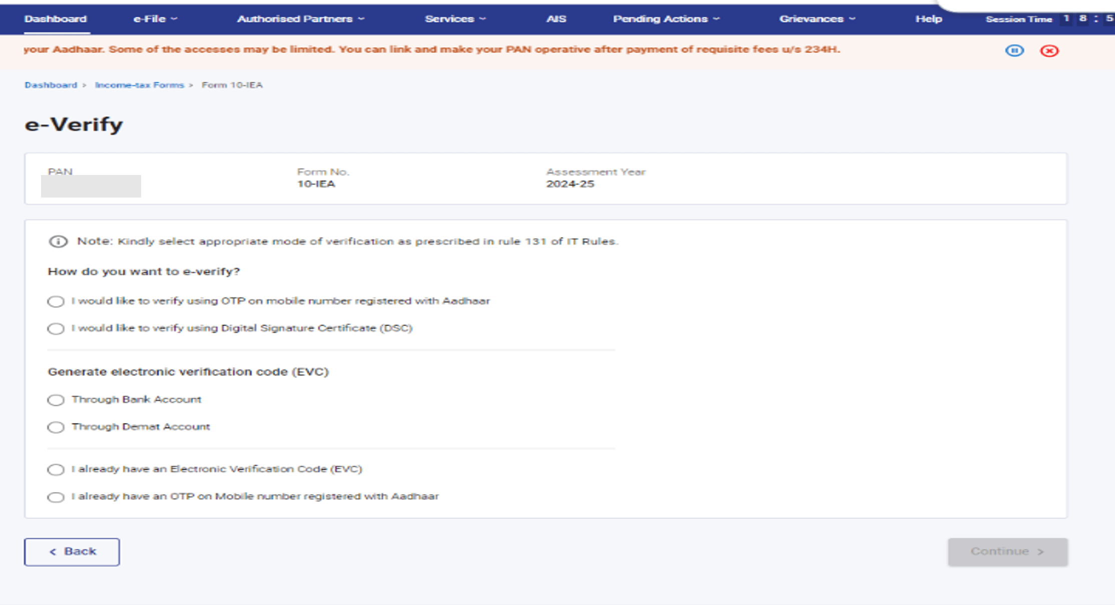 Form 10-IEA - User Manual & FAQs | Income Tax Department