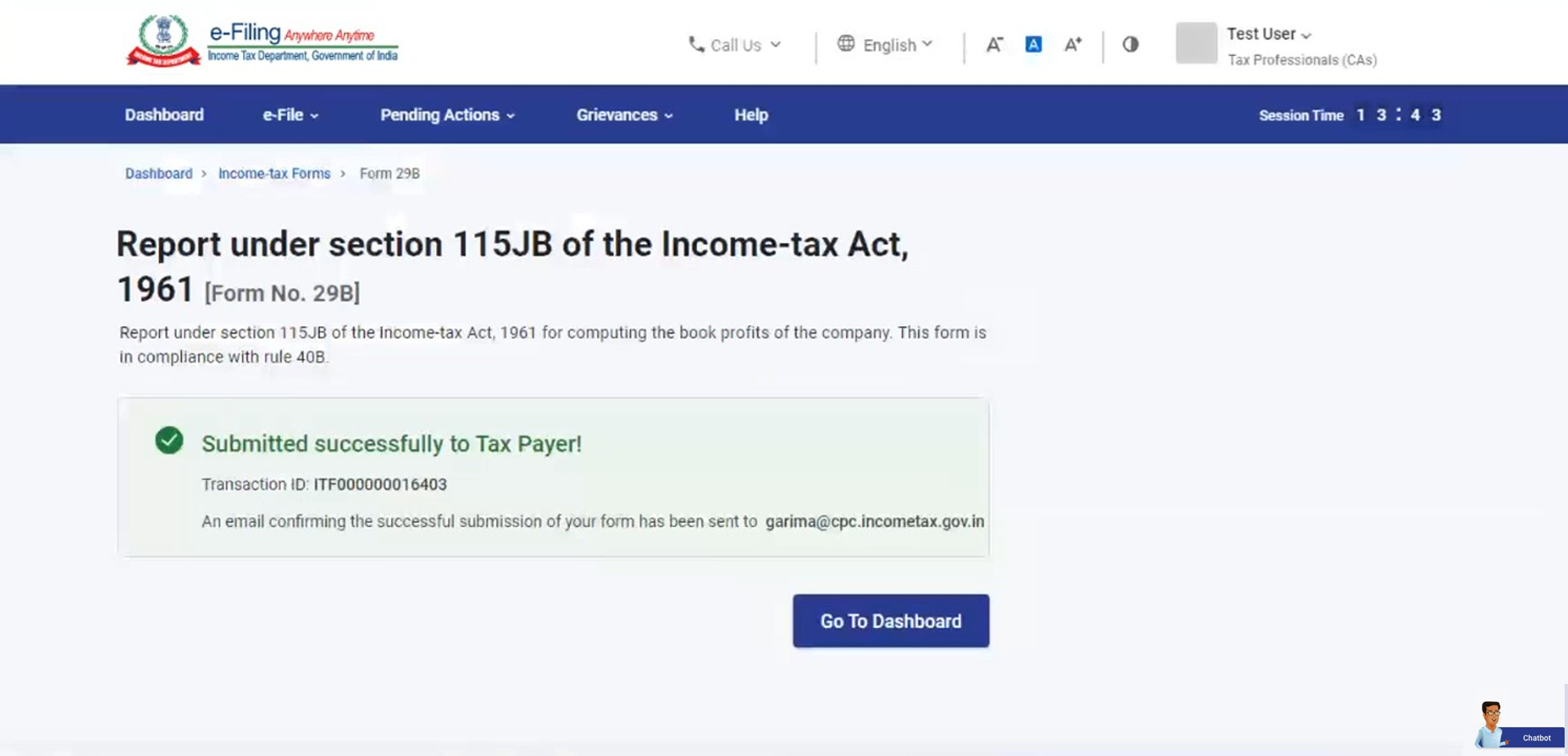 Form 29B User Manual | Income Tax Department