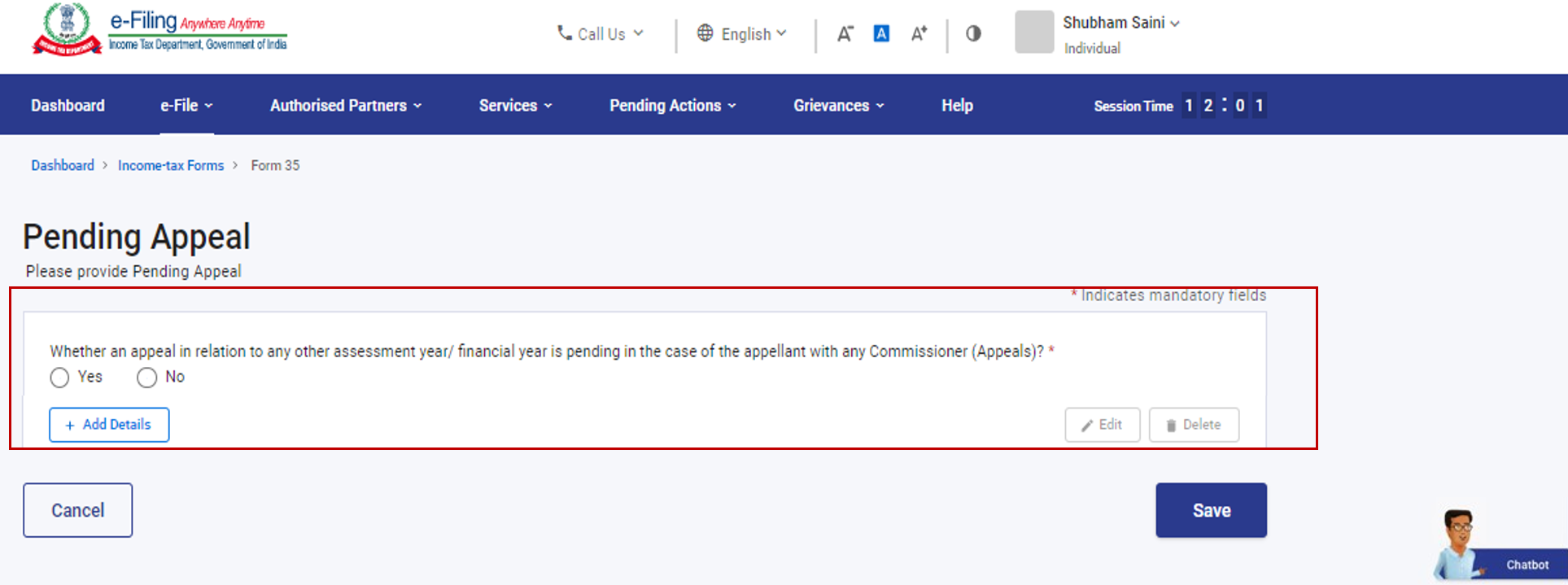 Form 35 User Manual | Income Tax Department