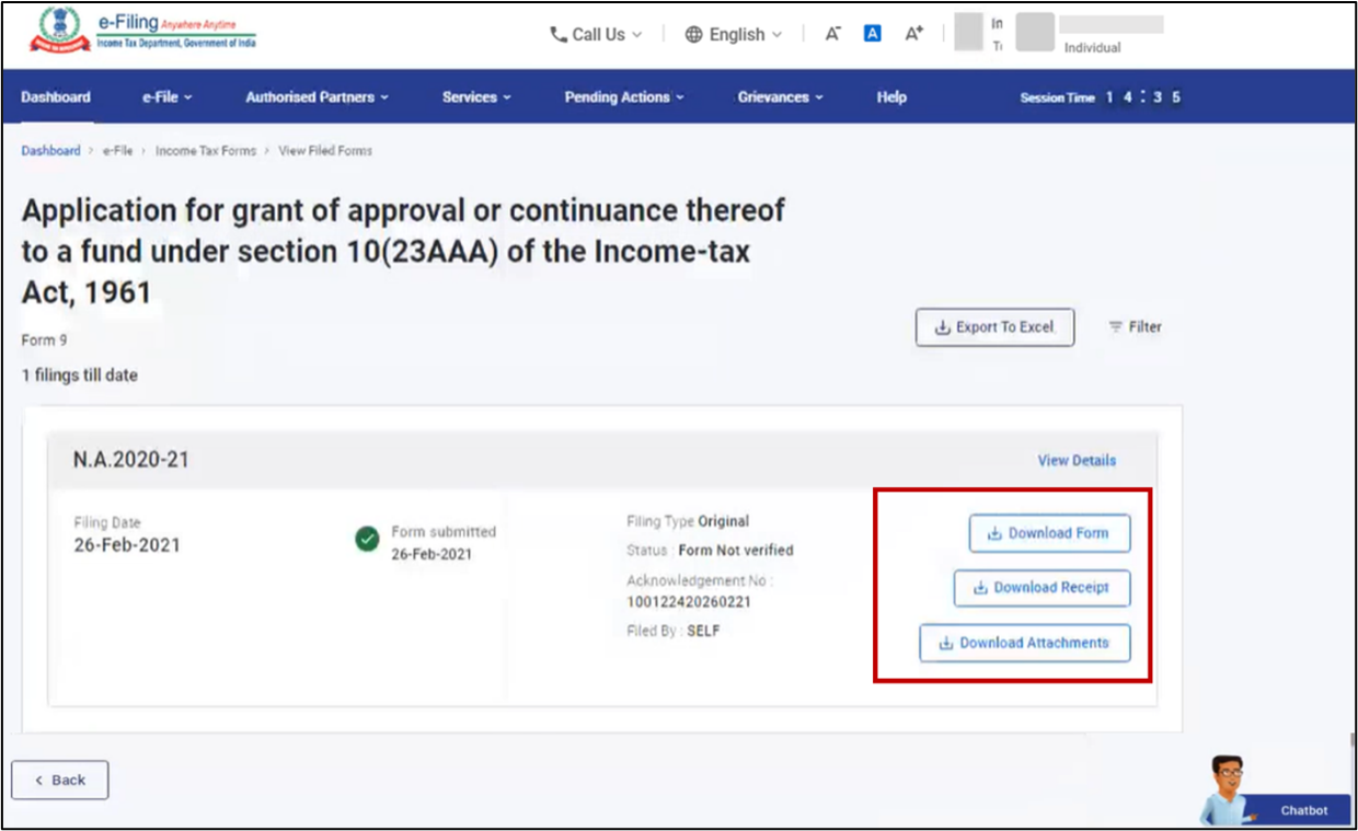 View Filed Forms User Manual | Income Tax Department