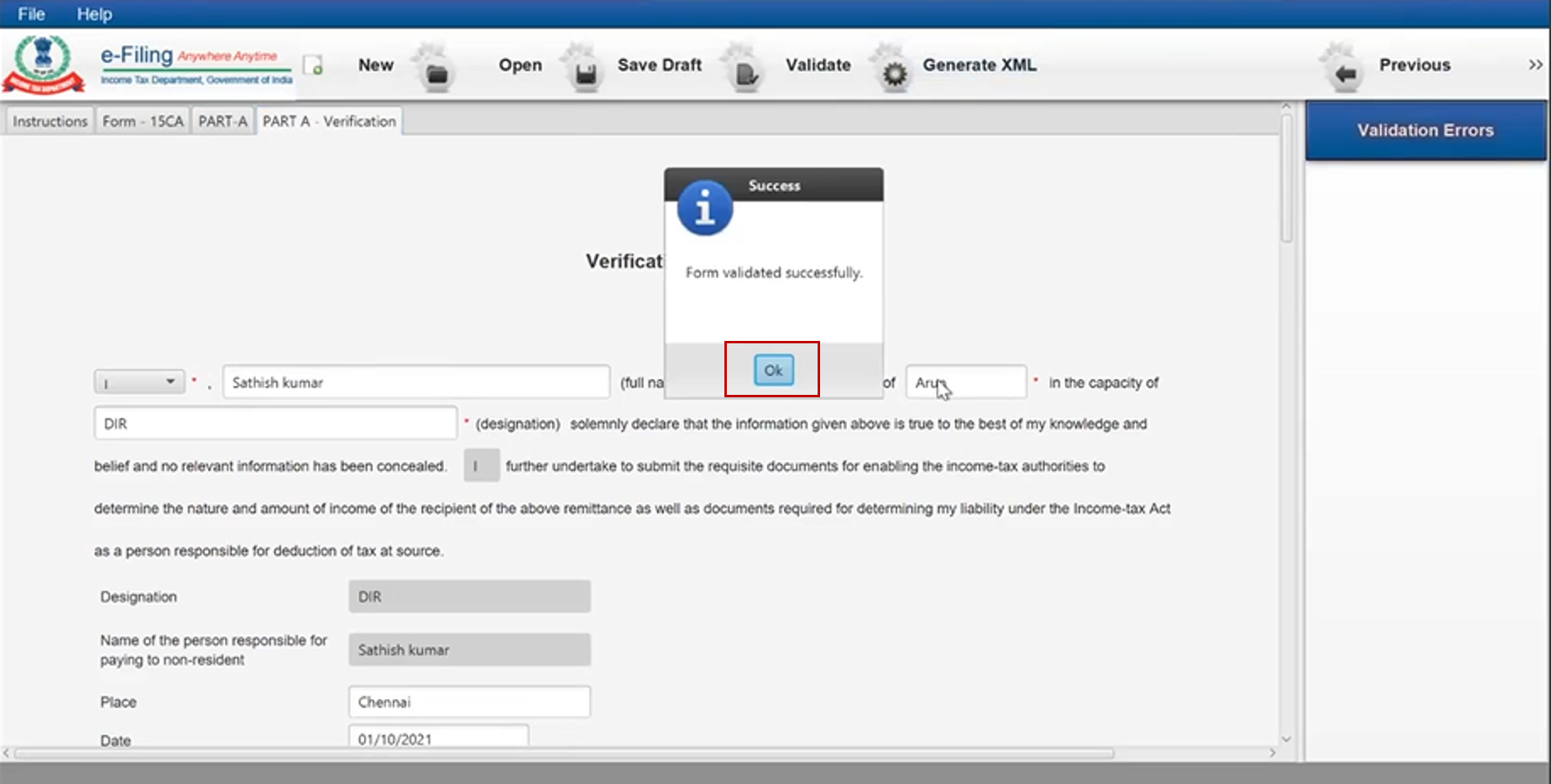 Offline Utility for Statutory Forms User Manual | Income Tax Department