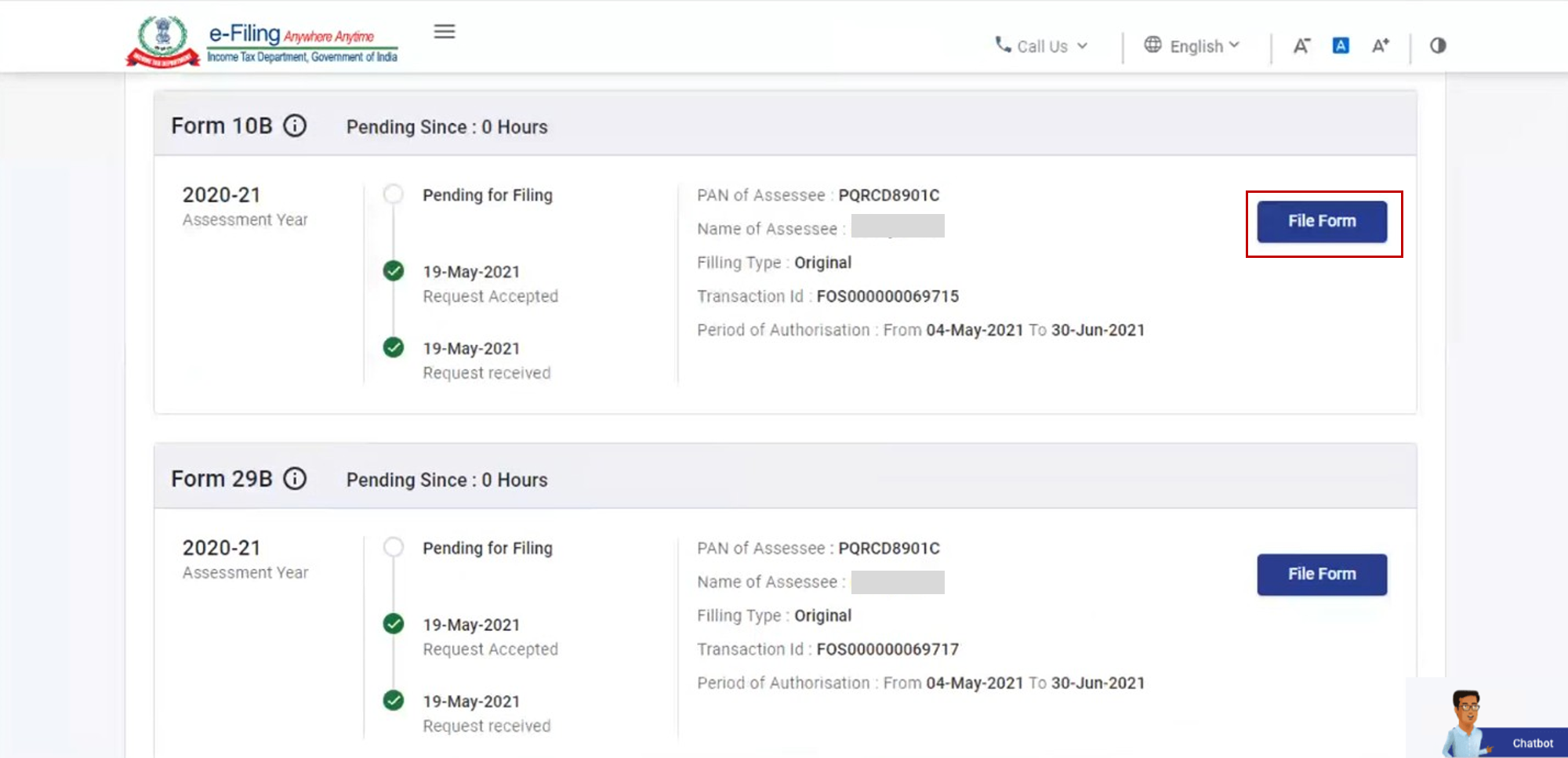 Form 10B User Manual | Income Tax Department