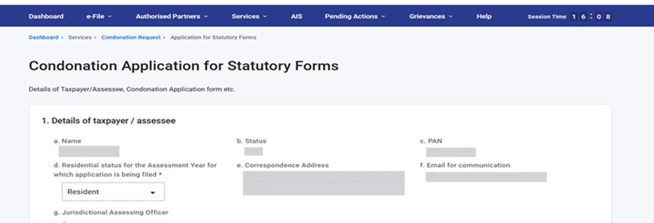 Condonation request for Form 10A u/s 12A User Manual | Income Tax ...