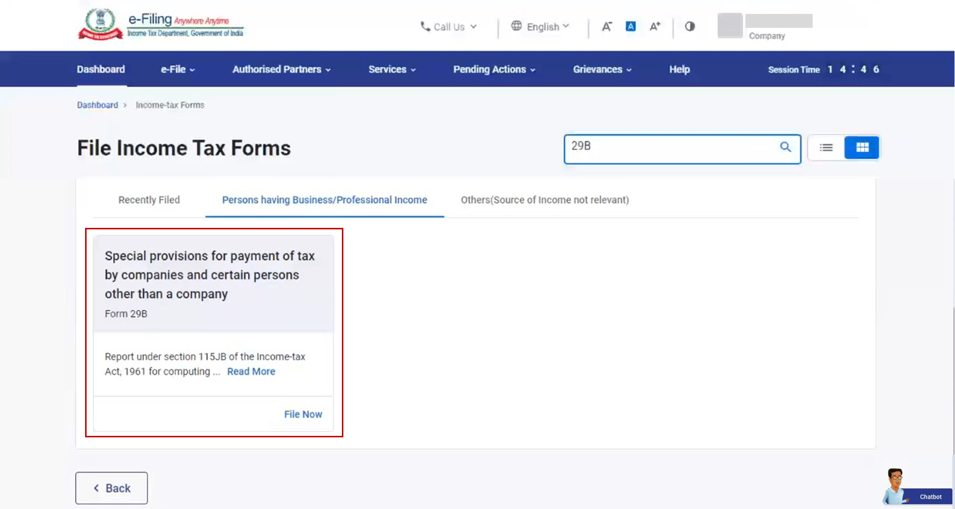 Form 29b User Manual | Income Tax Department