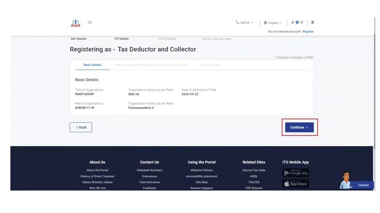 Register for e-Filing (Tax Deductor and Collector) User Manual | Income ...