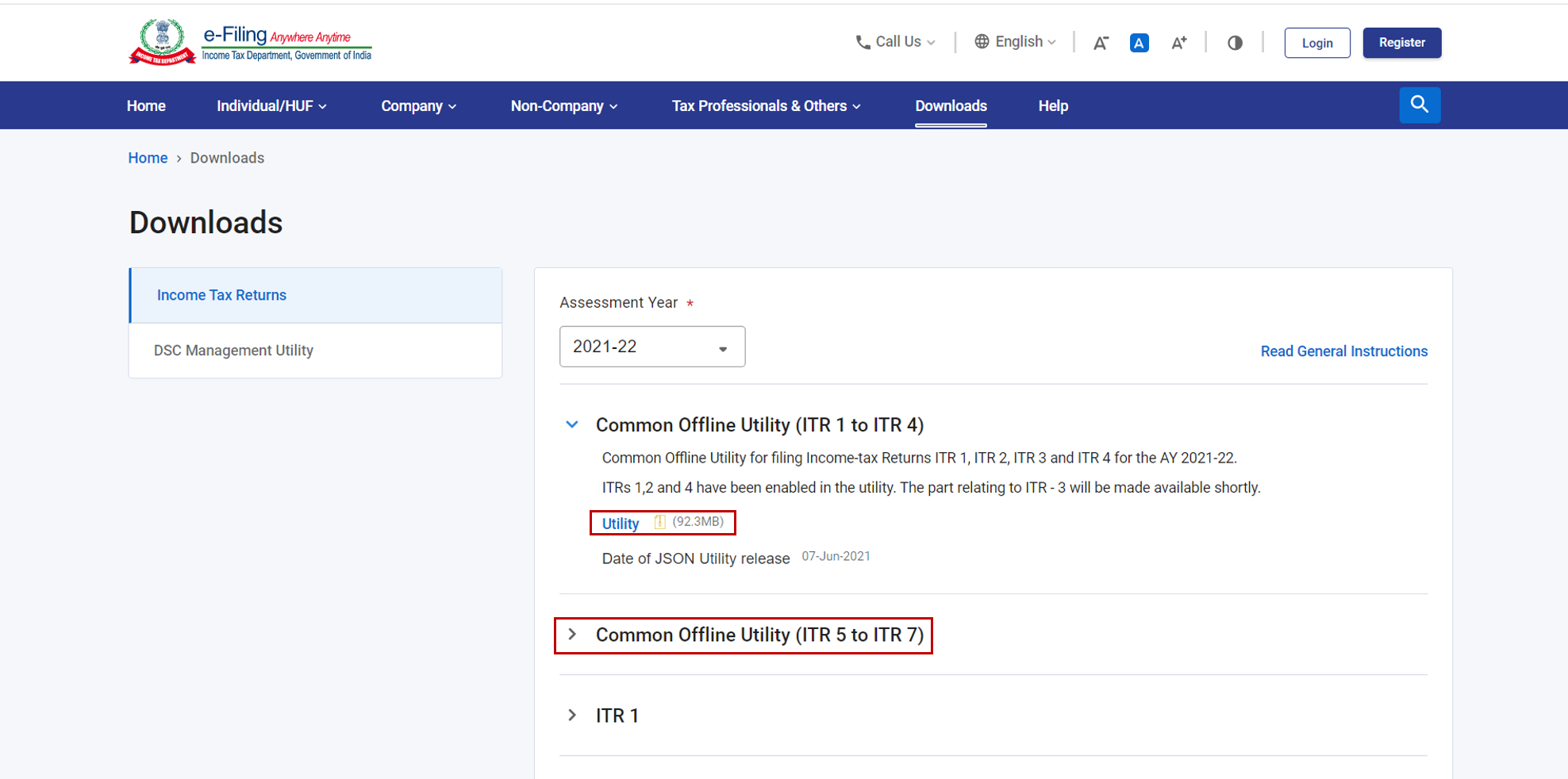 Offline Utility for ITRs User Manual | Income Tax Department