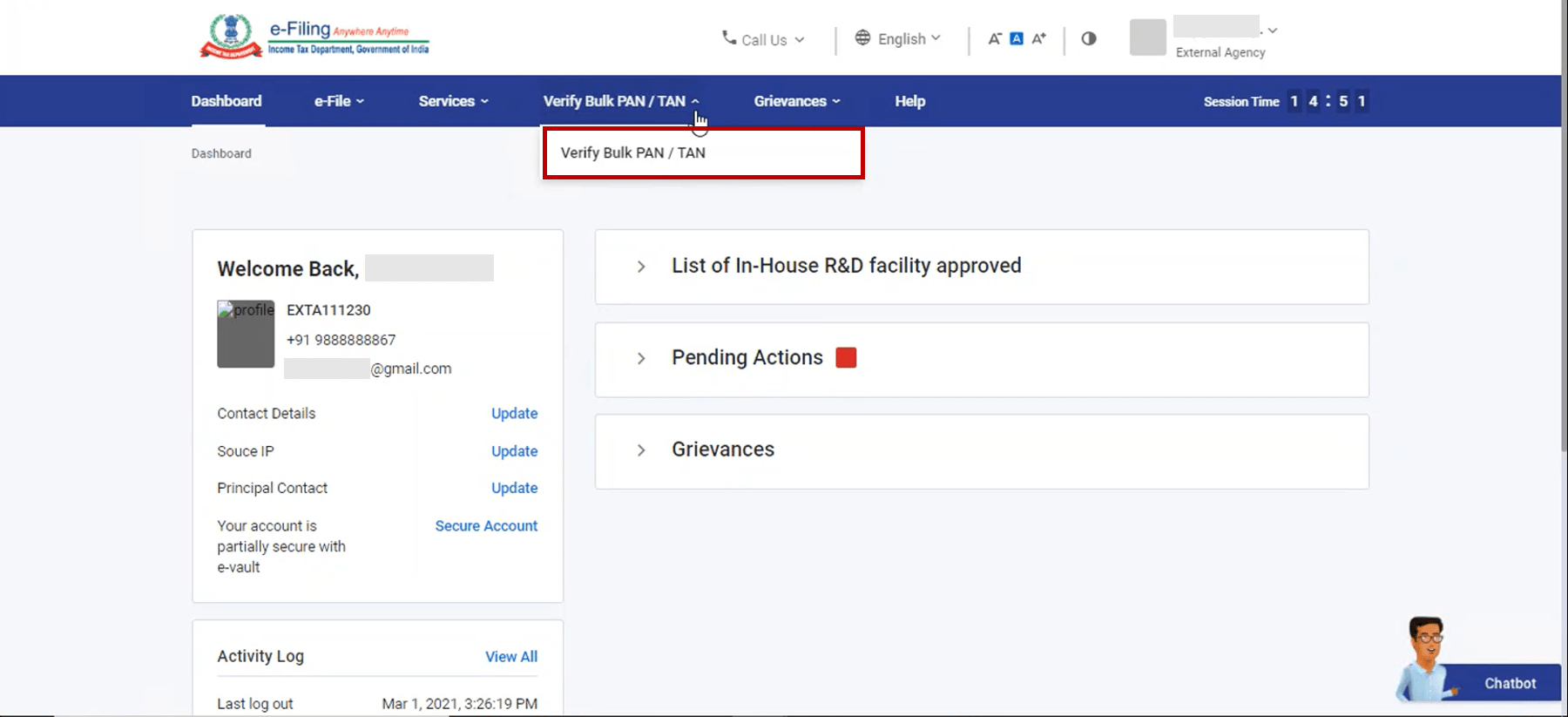 Verify Bulk PAN / TAN User Manual | Income Tax Department