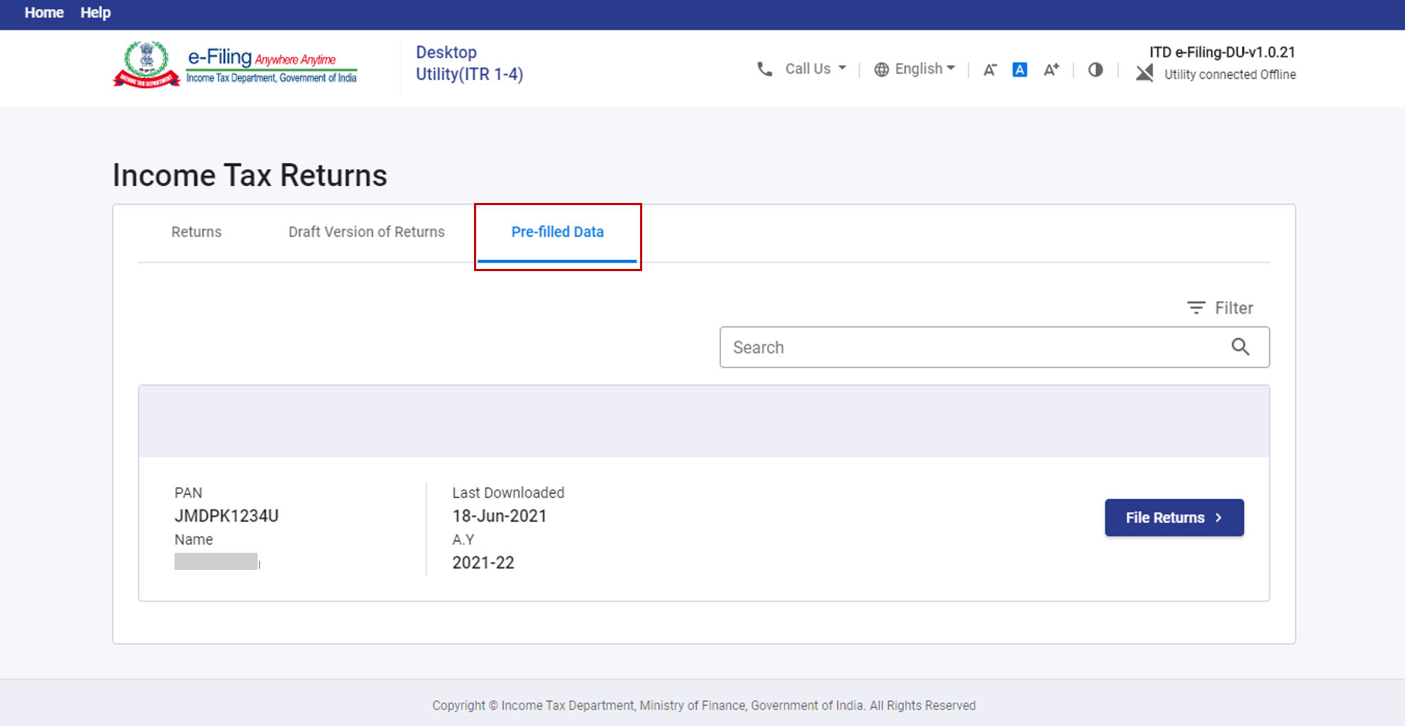 Offline Utility for ITRs User Manual | Income Tax Department