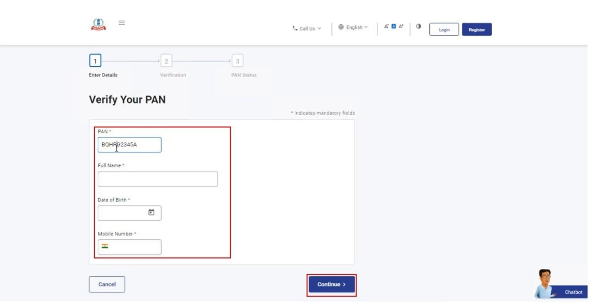 Verify Your PAN User Manual | Income Tax Department