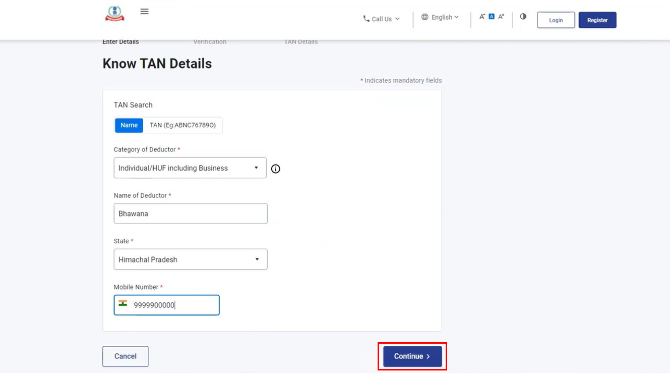 Know TAN Details User Manual | Income Tax Department