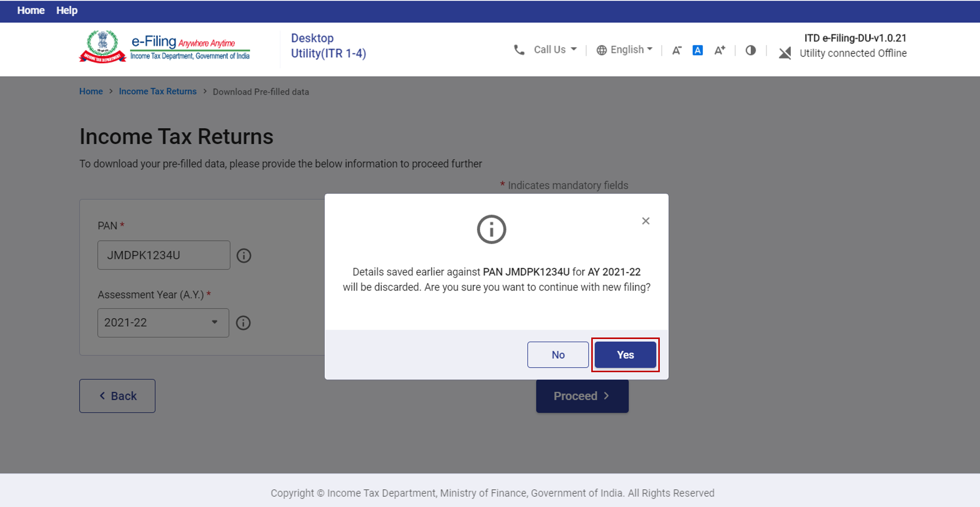 Offline Utility for ITRs User Manual | Income Tax Department