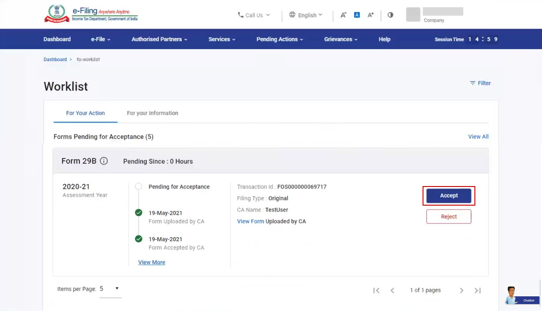 Form 29B User Manual | Income Tax Department
