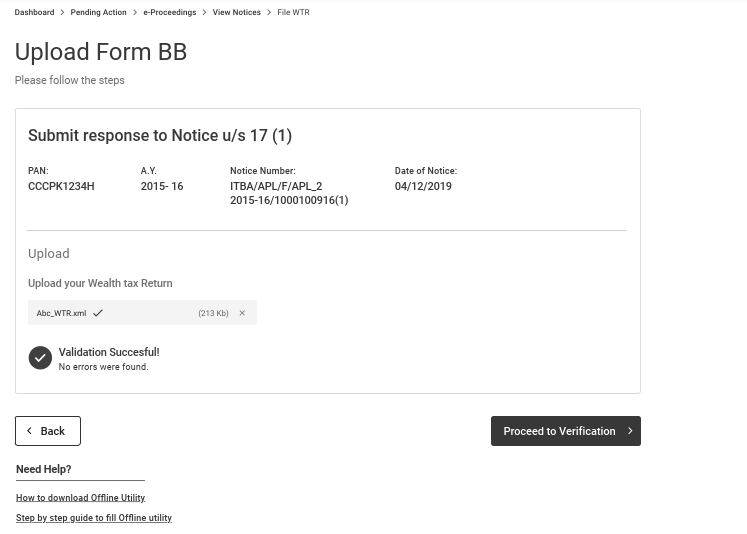 Upload Form BB (Wealth Tax Returns) User Manual | Income Tax Department