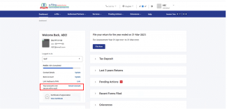 Dashboard and Worklist (Taxpayer) User Manual | Income Tax Department